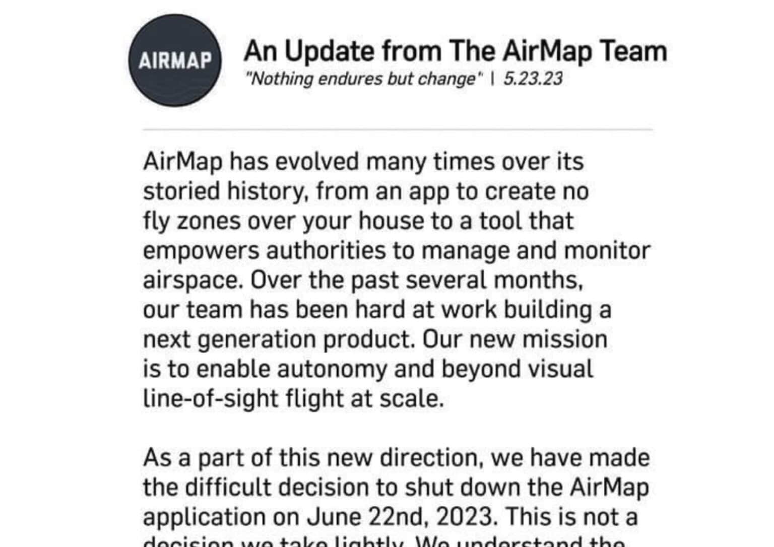 Nothing Endures Change: Airmap Is Dead!