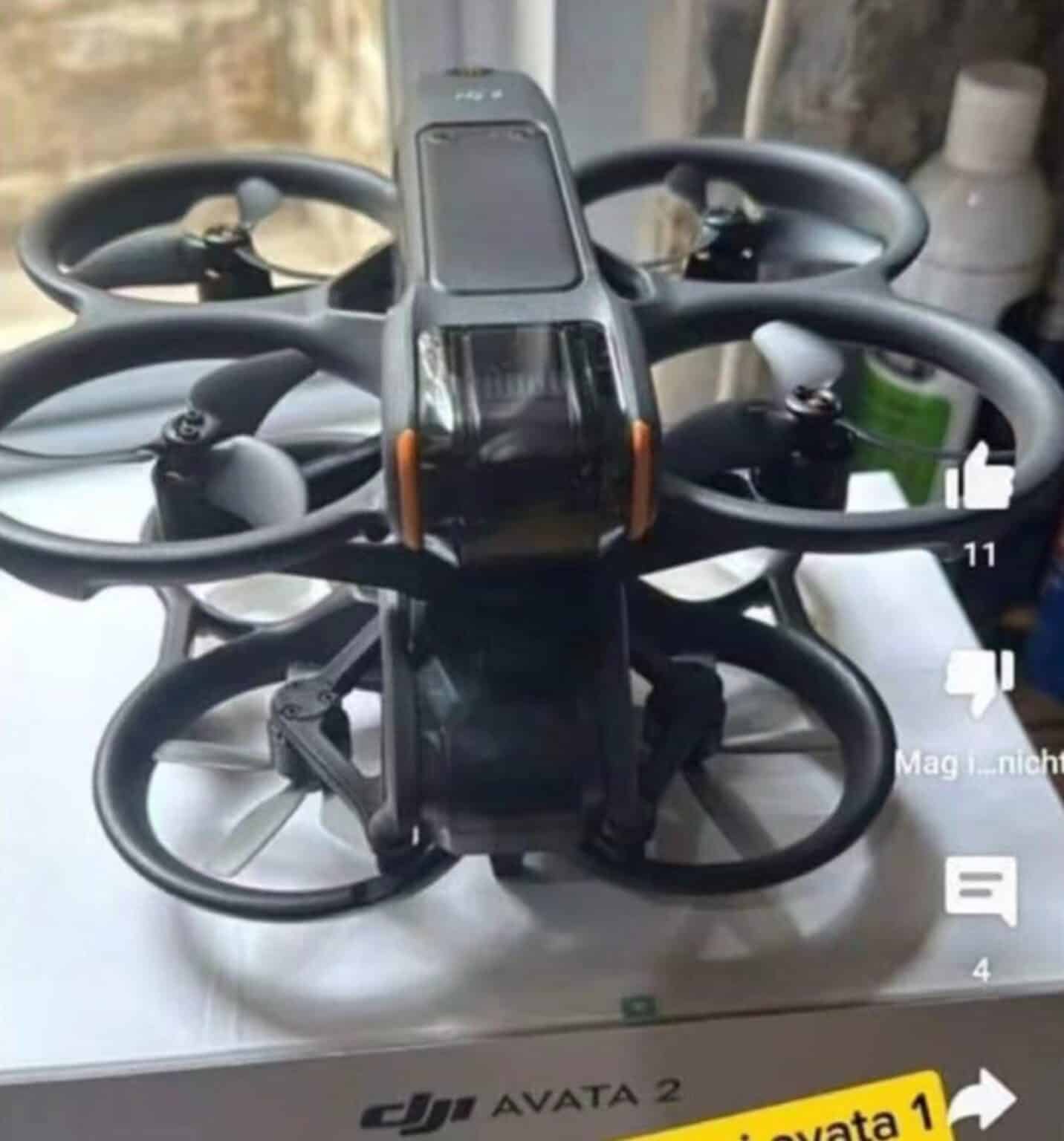 DJI Avata 2 And DJI Avata Size Comparison In Leaked Photo