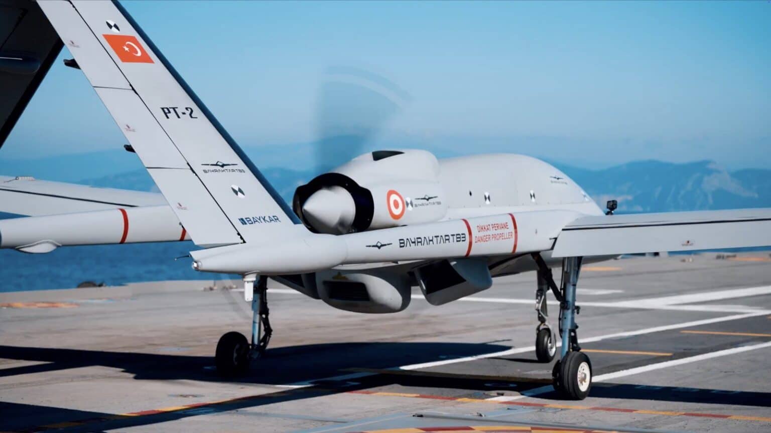 Bayraktar TB3 Drone Operates From TCG Anadolu Ship