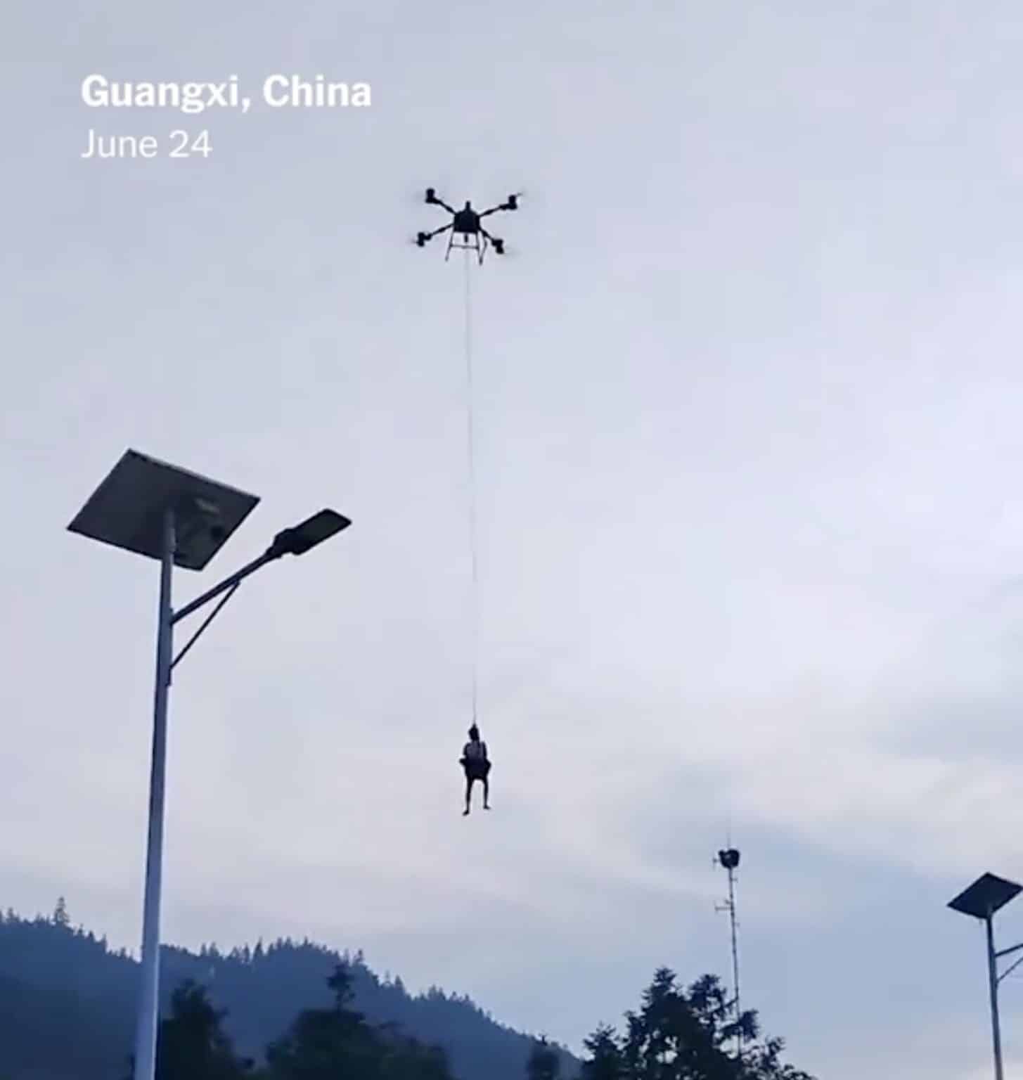 Drone Saves Man From Flood In China, Highlighting Rescue Potential