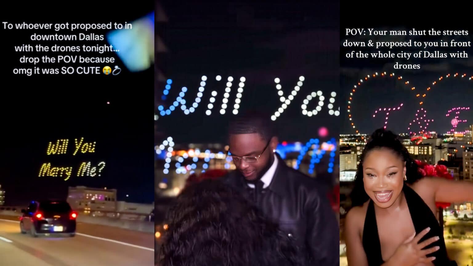 Dallas Proposal Lights Up The Sky With Drone Spectacle