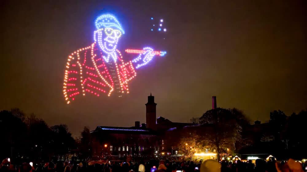 Drone Show Brings David Hockney’s Art To The Sky In Bradford