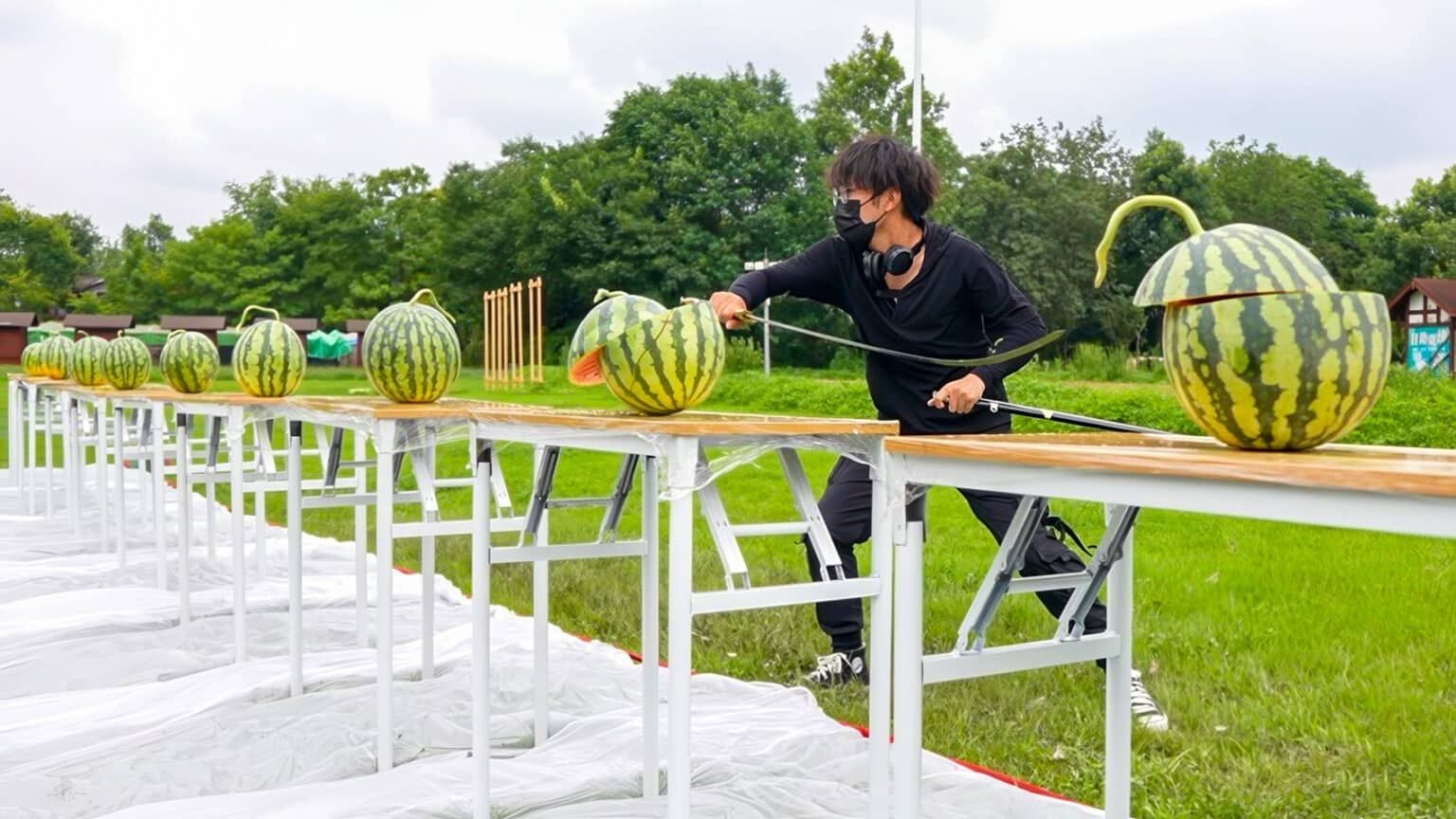Chinese Man Sends Flying Swords Into The Sky